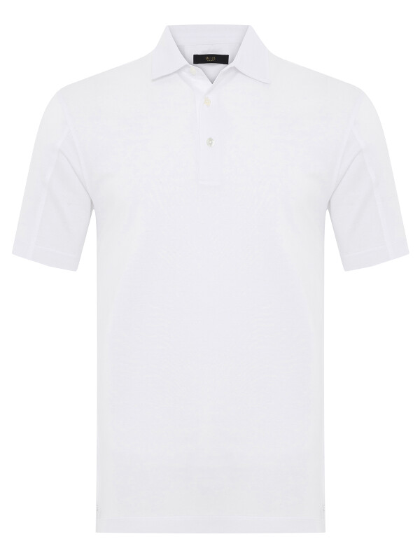 Gallus White Shirt Collar Mercerized Regular Fit T-Shirt - Germirli